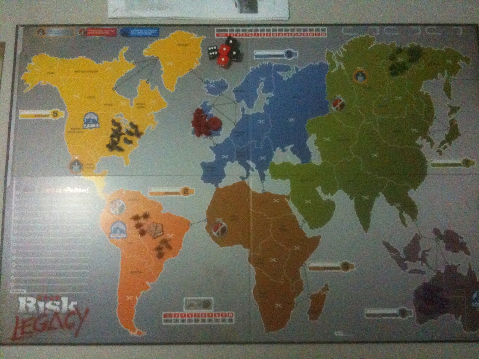 Up the vacuum thingy: Risk Legacy - Session Report - Game 2 (no spoilers)