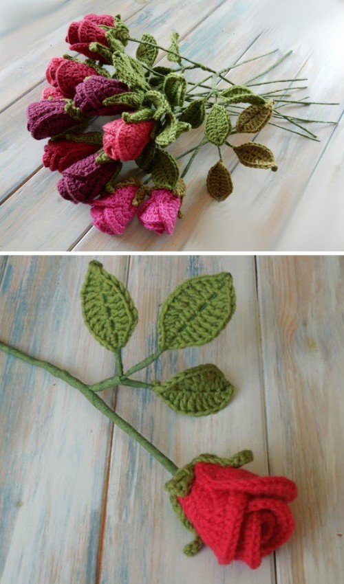 Beautiful Skills - Crochet Knitting Quilting : Crochet Realistic Roses ...