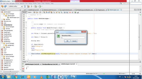 Praktek Dasar Komputer: Pembuatan Program Ganji Dan Genap Dalam Program Java