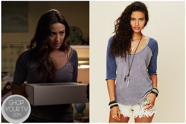 Pretty Little Liars: Season 3 Episode 17 Emily's Blue Baseball Top ...