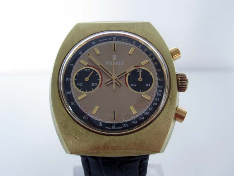Vintage chronographs: 1970's Nivada chronograph with Valjoux 7733 movement
