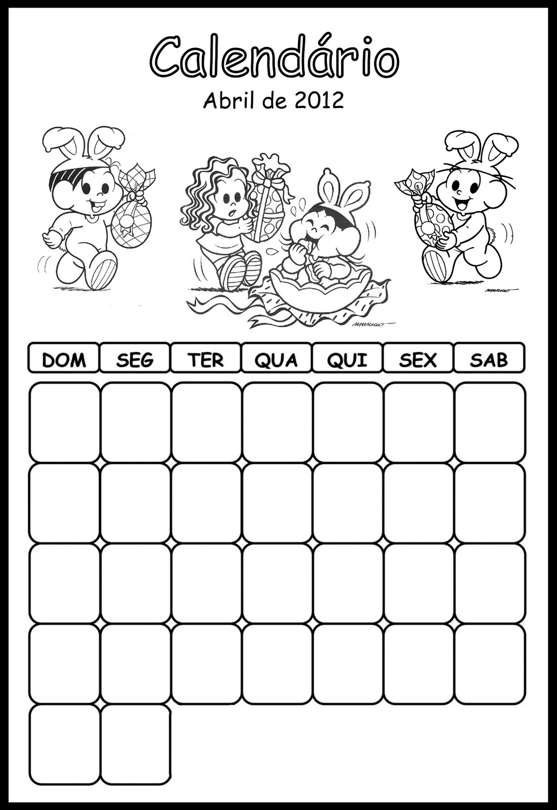 Calendario De Abril Editable Para Imprimir Y Completar