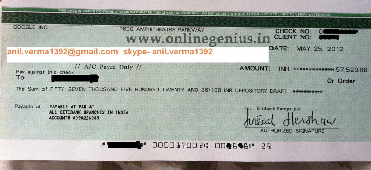 MAKE MONEY WITH GOOGLE: REAL CHECKS PEOPLE RECIEVED FROM USING GOOGLE ...