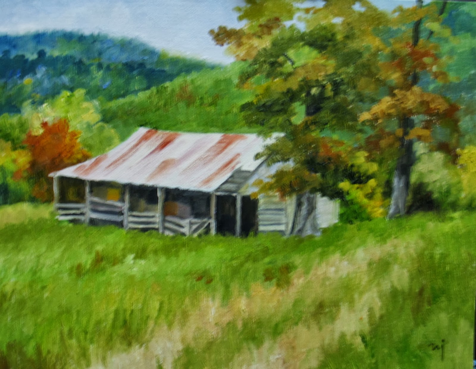 Nel's Everyday Painting: Old Barn, Clutter Homestead - SOLD