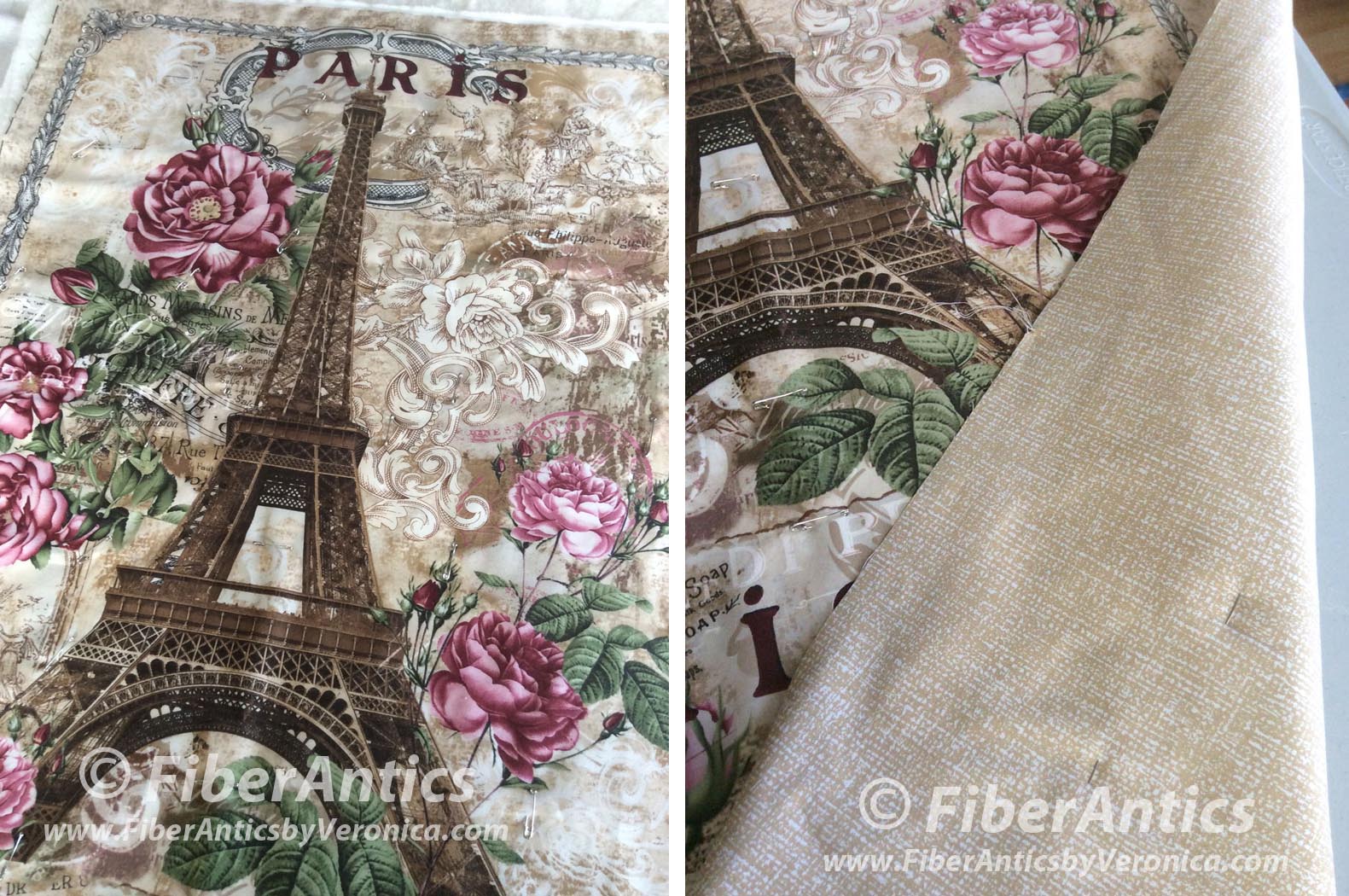 Fiber Antics by Veronica: Paris Rendezvous—quilting a fabric panel