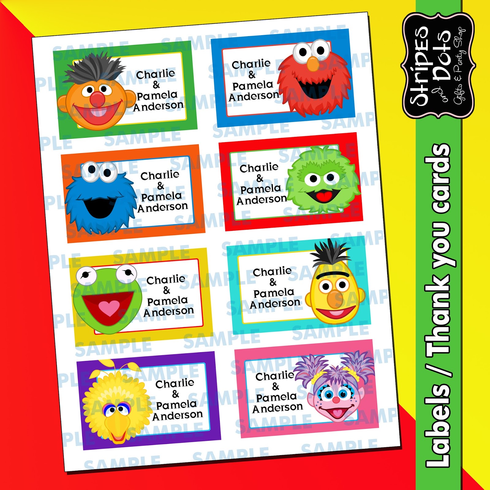 The Childrens Zone Digi Designs: Sesame St School Labels / Etiquetas de ...