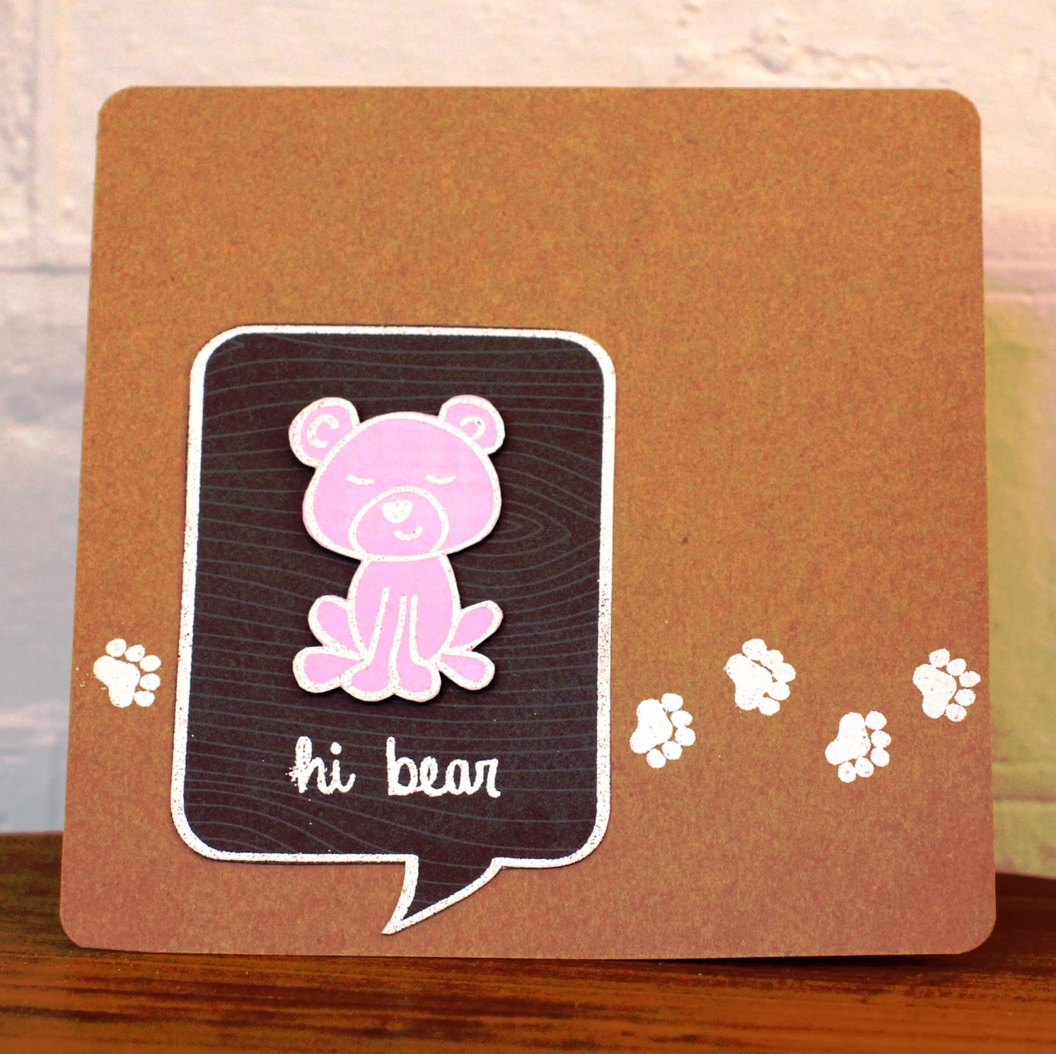 Ideas and Paper: Hi Bear, a Little Freshly Made Card Concept...