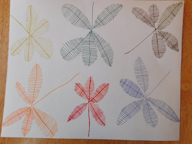Art Project #43: Fine Line Fall Leaves