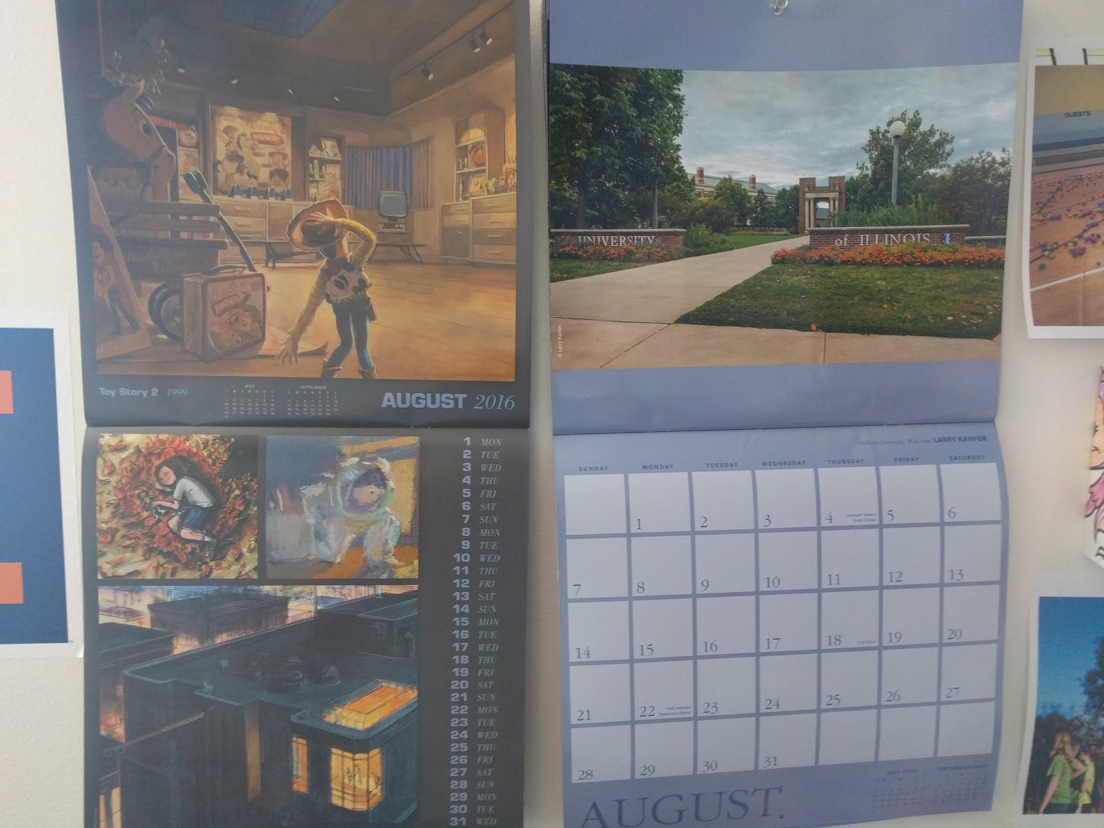 August Wall Calendars - Turned Over 2016