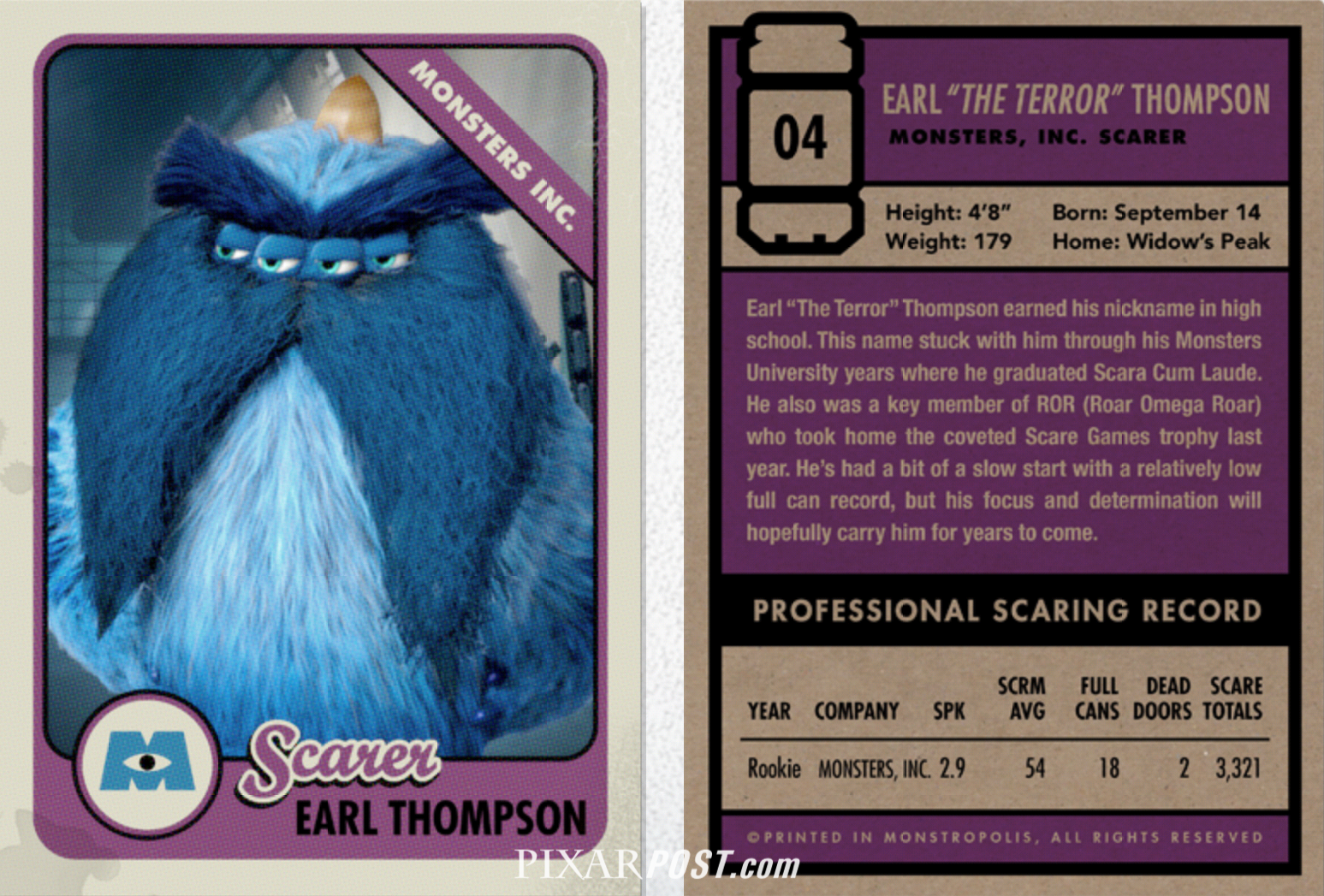 Monsters University Scare Cards - The Complete Guide | Pixar Post