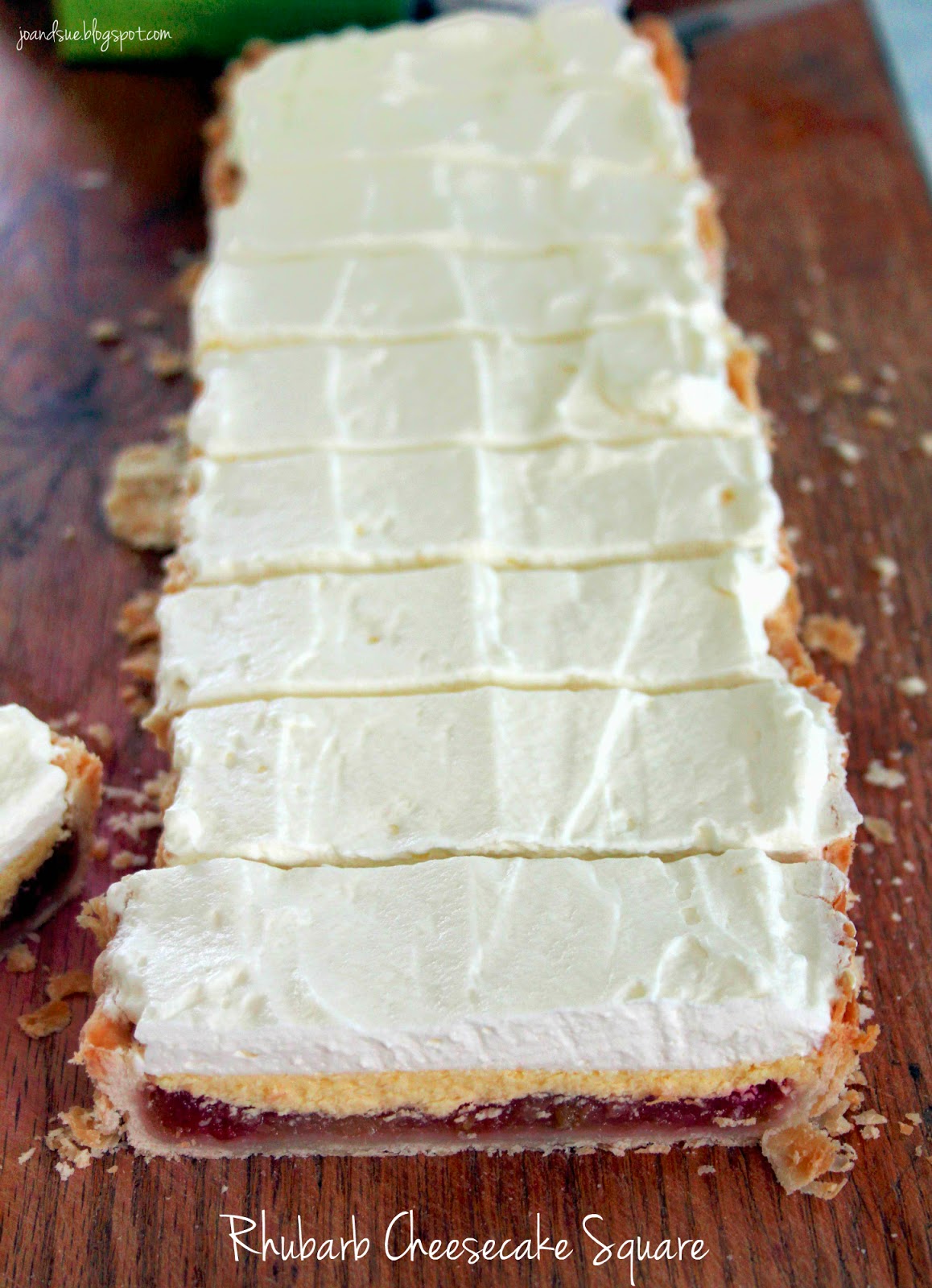 Jo and Sue: Rhubarb Cheesecake Square