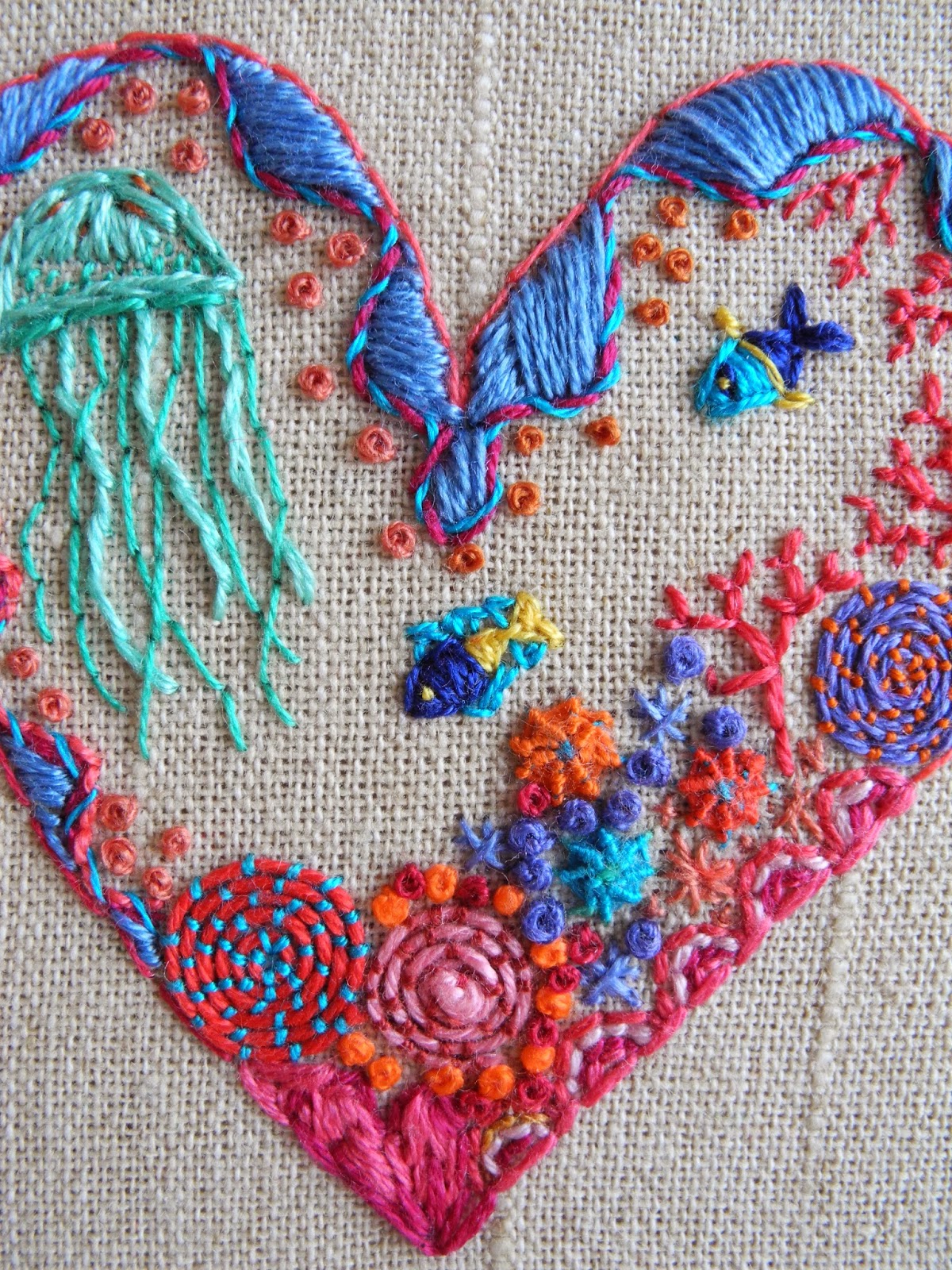 One Bunting Away: #13 - Embroidered Heart