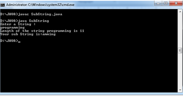 Java WAP To Find Length Of String And Print Second Half Of The String