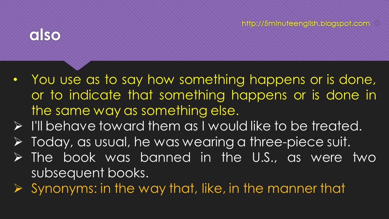 as (usage, examples, and synonyms) - EnglishLanguageSpecialists
