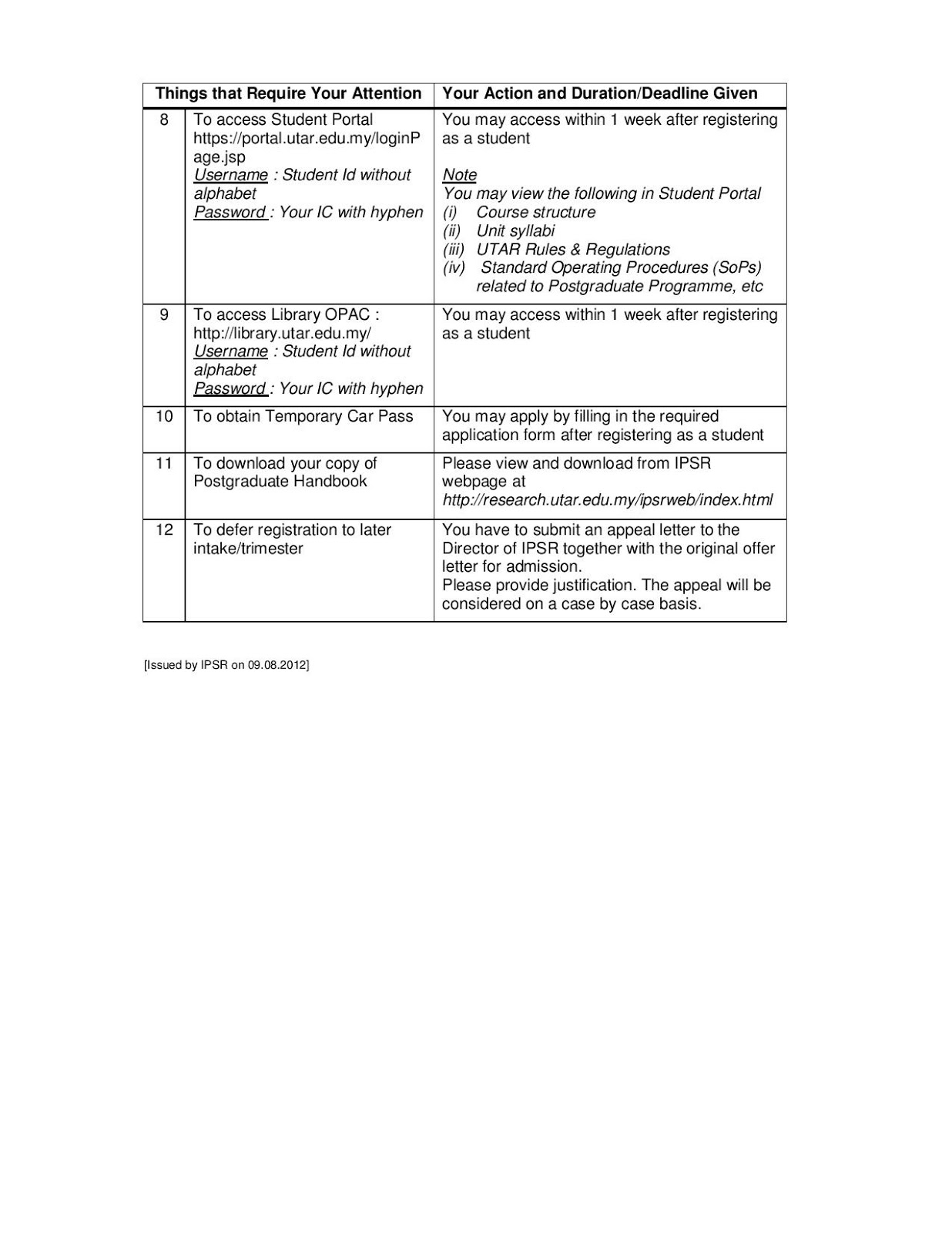UTAR Part Time MBA Study Diary: Information for New Students