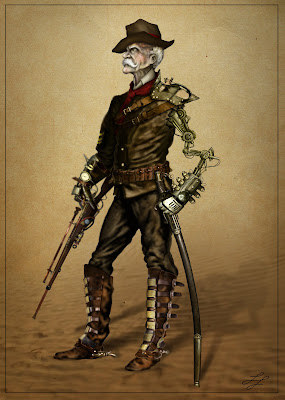 Fine Art by Landon Lott: Steampunk Cowboy