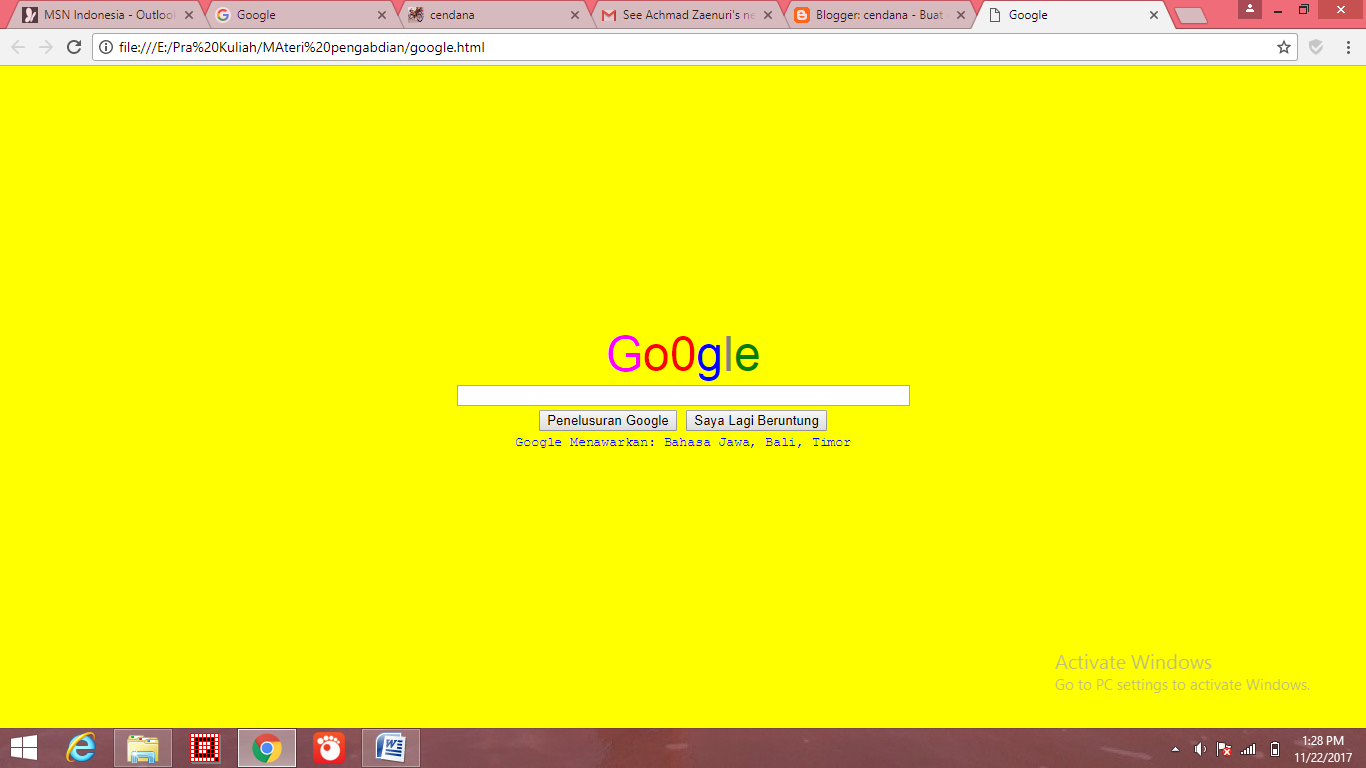 cendana: Membuat Tampilan GOOGLE dengan html cendana: Membuat Tampilan GOOGLE dengan html