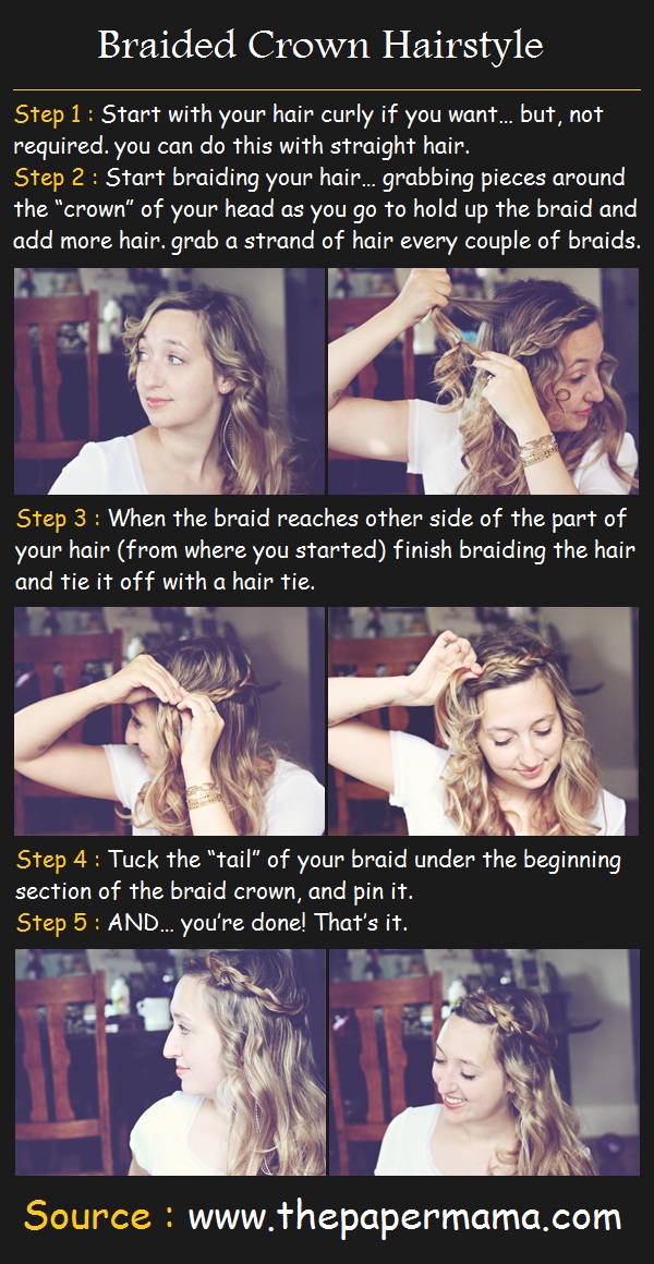 Braided Crown Hairstyle | Pinterest Tutorials