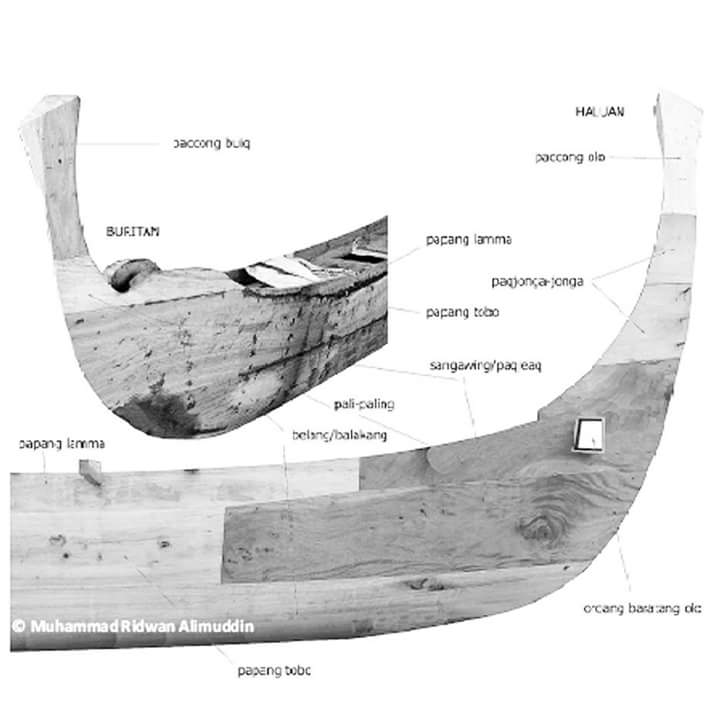 BAGAN PEMBUATAN PERAHU SANDEQ - FOTO SULAWESI