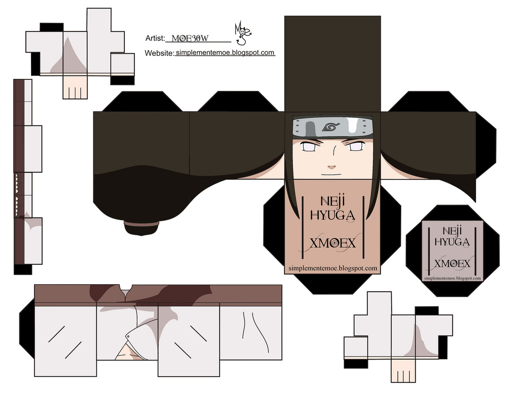 Neji Hyuga Papercraft Manga Naruto | Papercraft Free Download And Paper ...