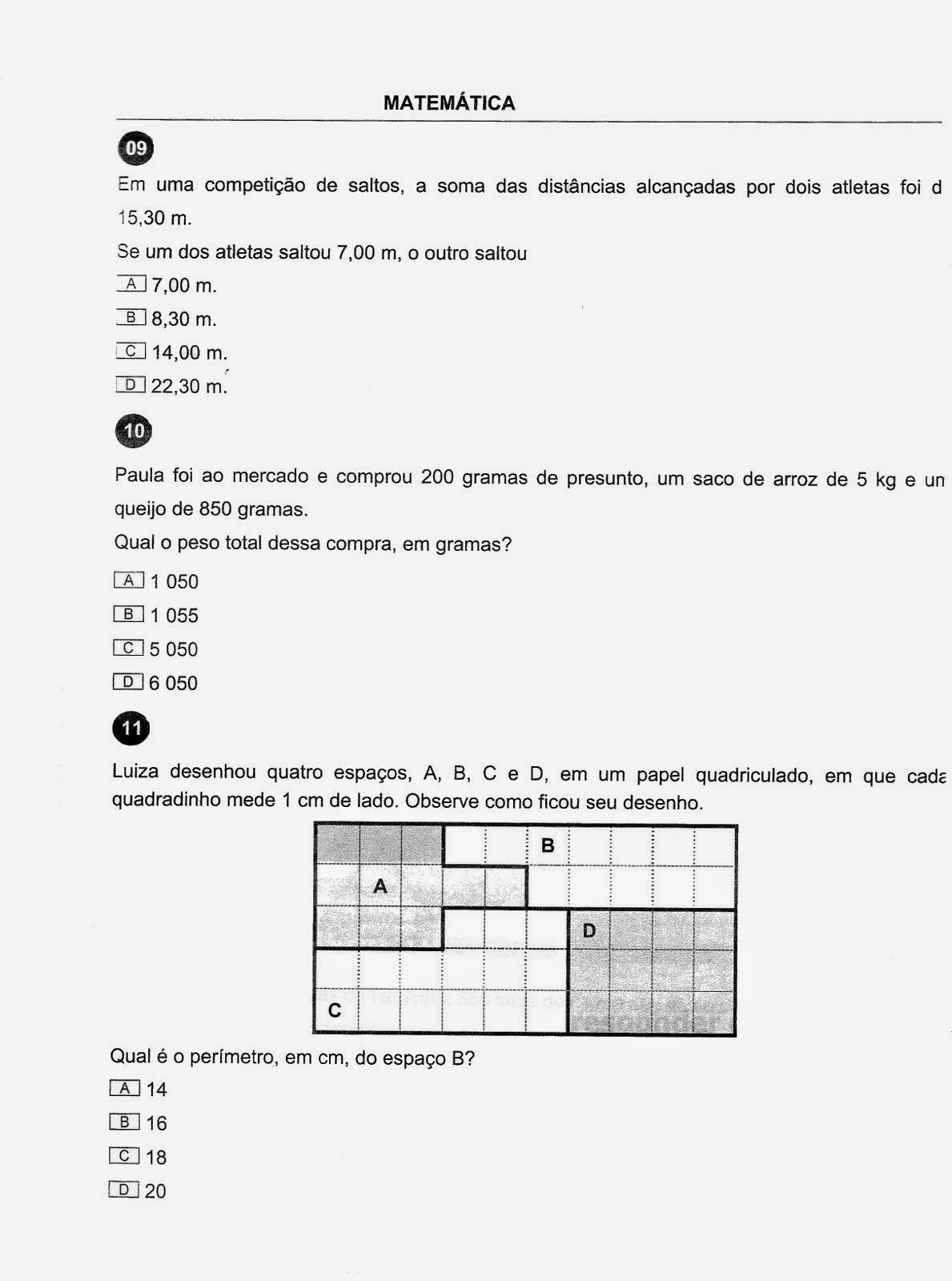 Educa X: Prova de matemática 4 ano fundamental
