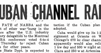 ARCANE RADIO TRIVIA: CUBAN CHANNEL RAID