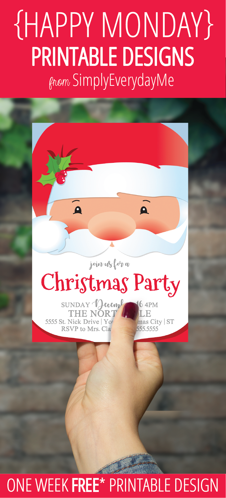 SimplyEverydayMe: {HAPPY MONDAY}... SANTA PARTY INVITATION...