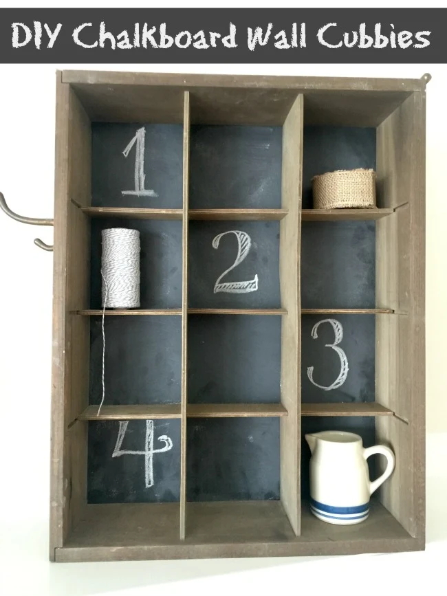 DIY Chalkboard Wall Cubbies