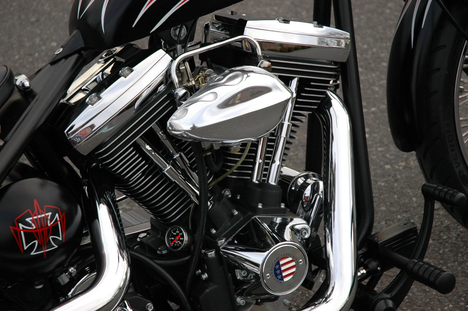 biker excalibur II: RED FLAMES HARLEY POWERED BOBBER by American ...