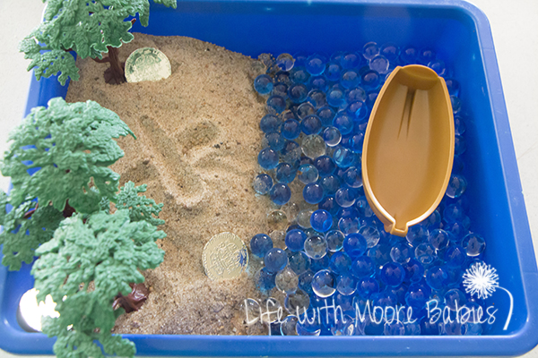 Find the Treasure in this Pirate Sensory Bin - Life with Moore Babies