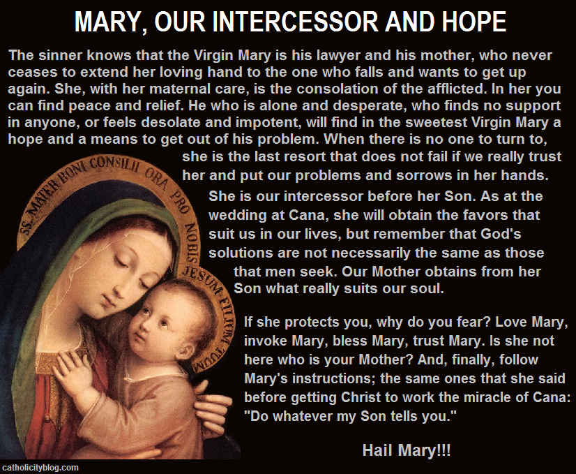 CATHOLICITYBLOG: Mary, our Intercessor and Hope