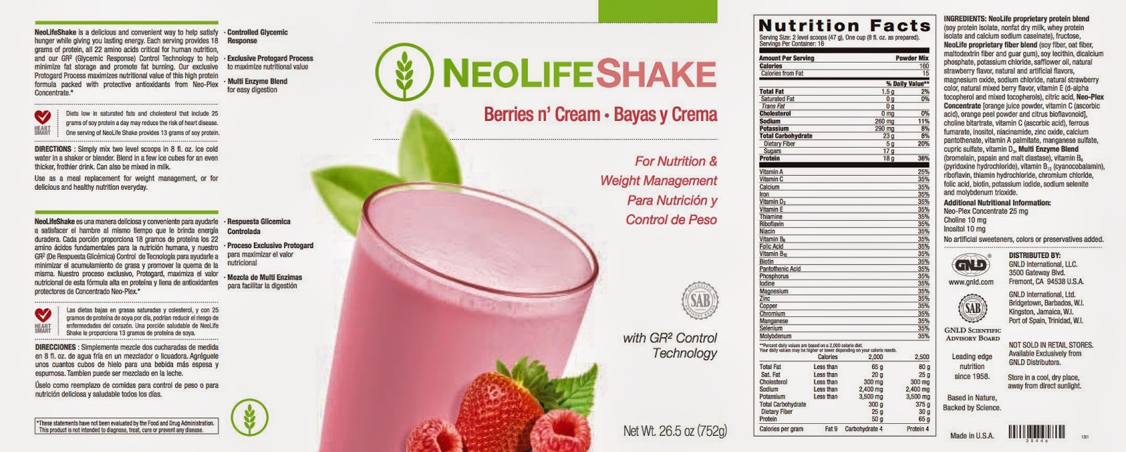 Catálogo de Producto GNLD: NEOLIFE SHAKE