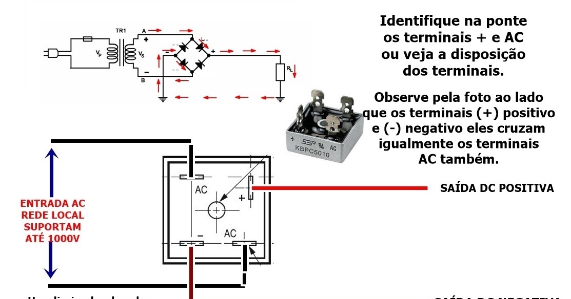 * Eletrônica Campo Elétrico: Como ligar uma ponte retificadora.