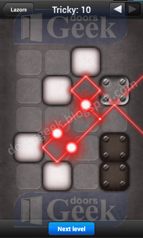 Lazors Tricky Level 1 to Level 10 Walkthrough ~ Doors Geek