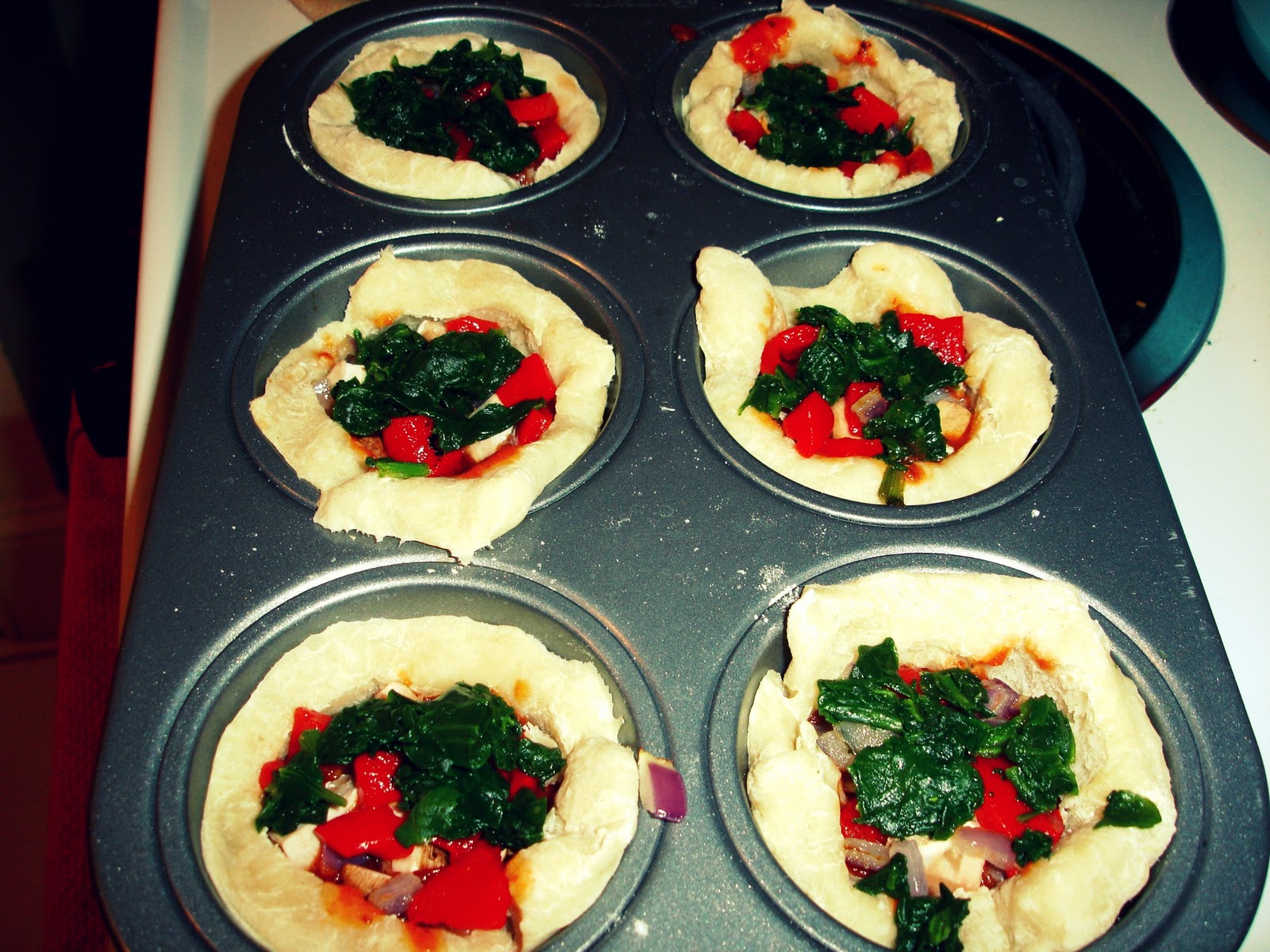 Layers of a Sandwich: mini deep dish pizzas