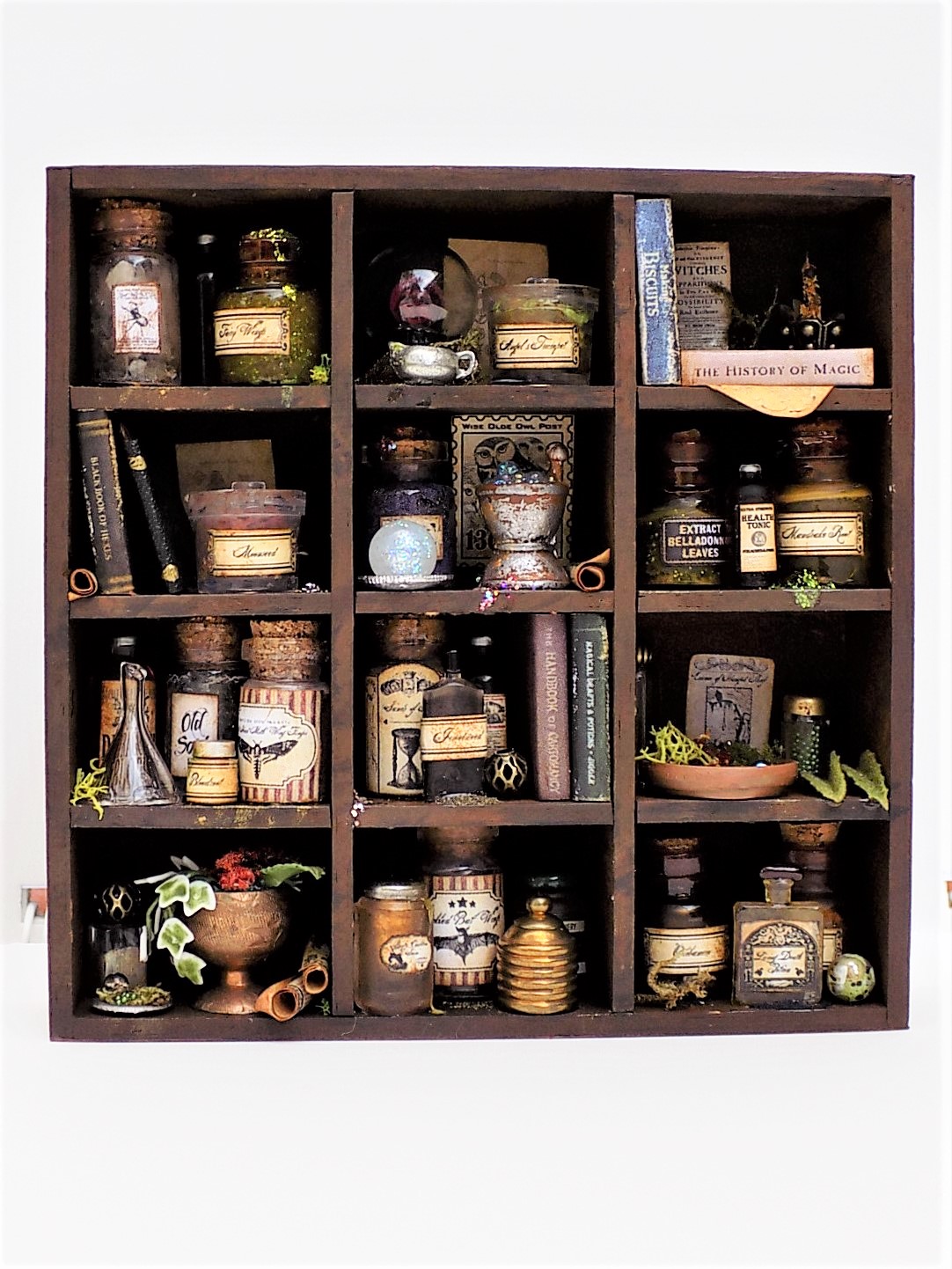 flew the coop: Mini Potions and Herbology Cabinet