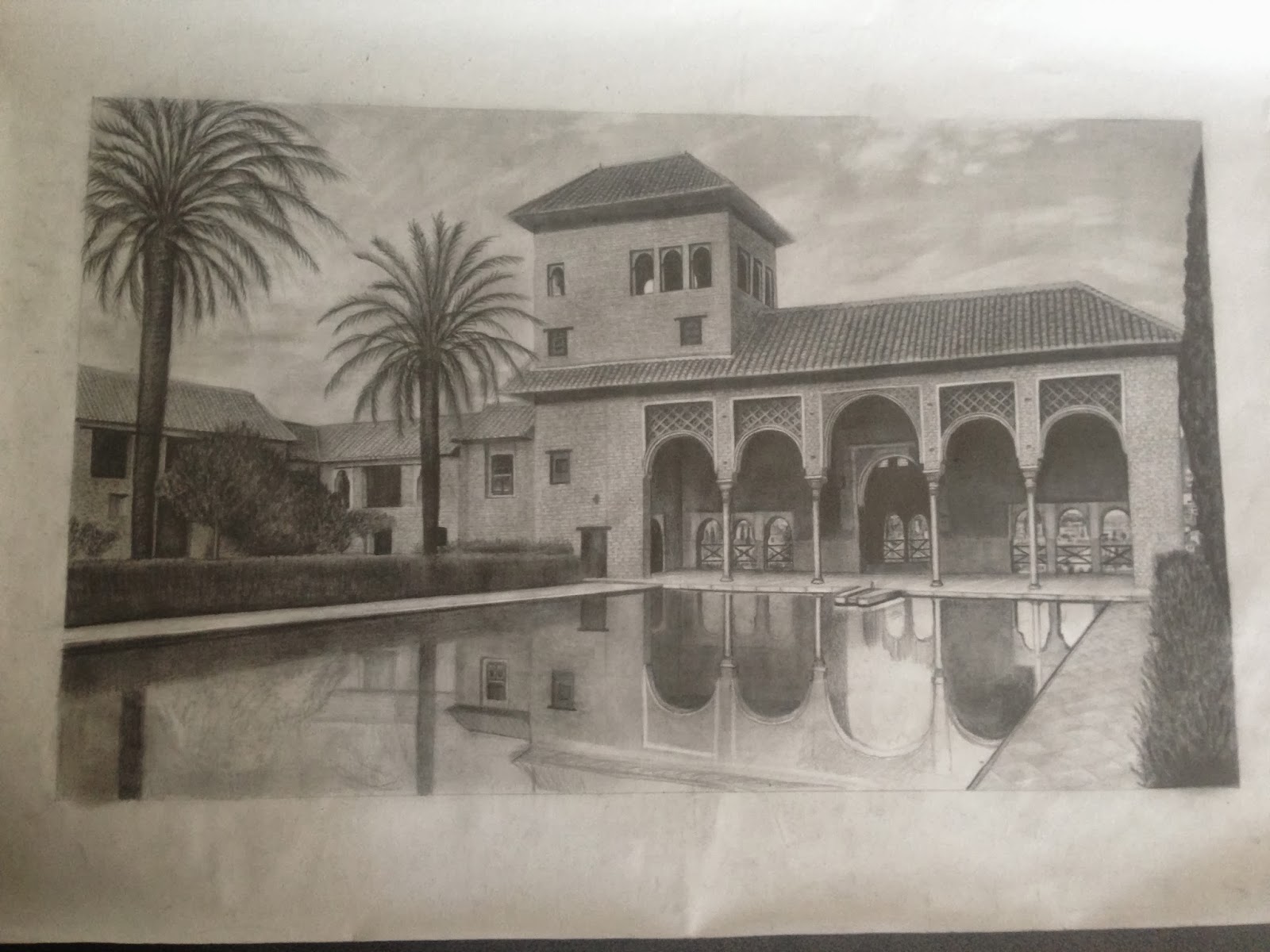 Alhambra Palace - pencil drawing - Dreams of an Architect