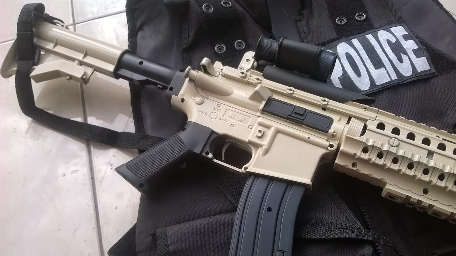 MODEL SENAPAN ANGIN: m4 s-system BOTH ELEPHANT