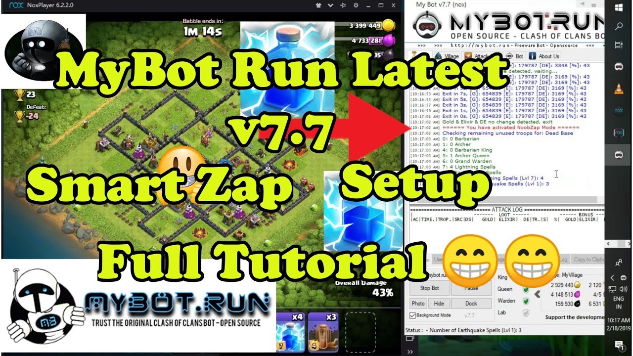 Hướng dẫn cài đặt và chạy auto mybot COC 2019 | Clash of Clans Việt