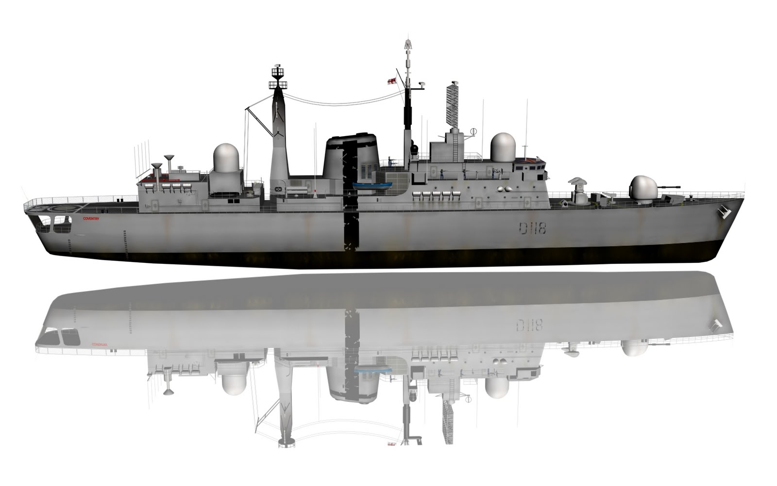 Modelos en 3D / 3D Models: HMS Coventry (D-118)