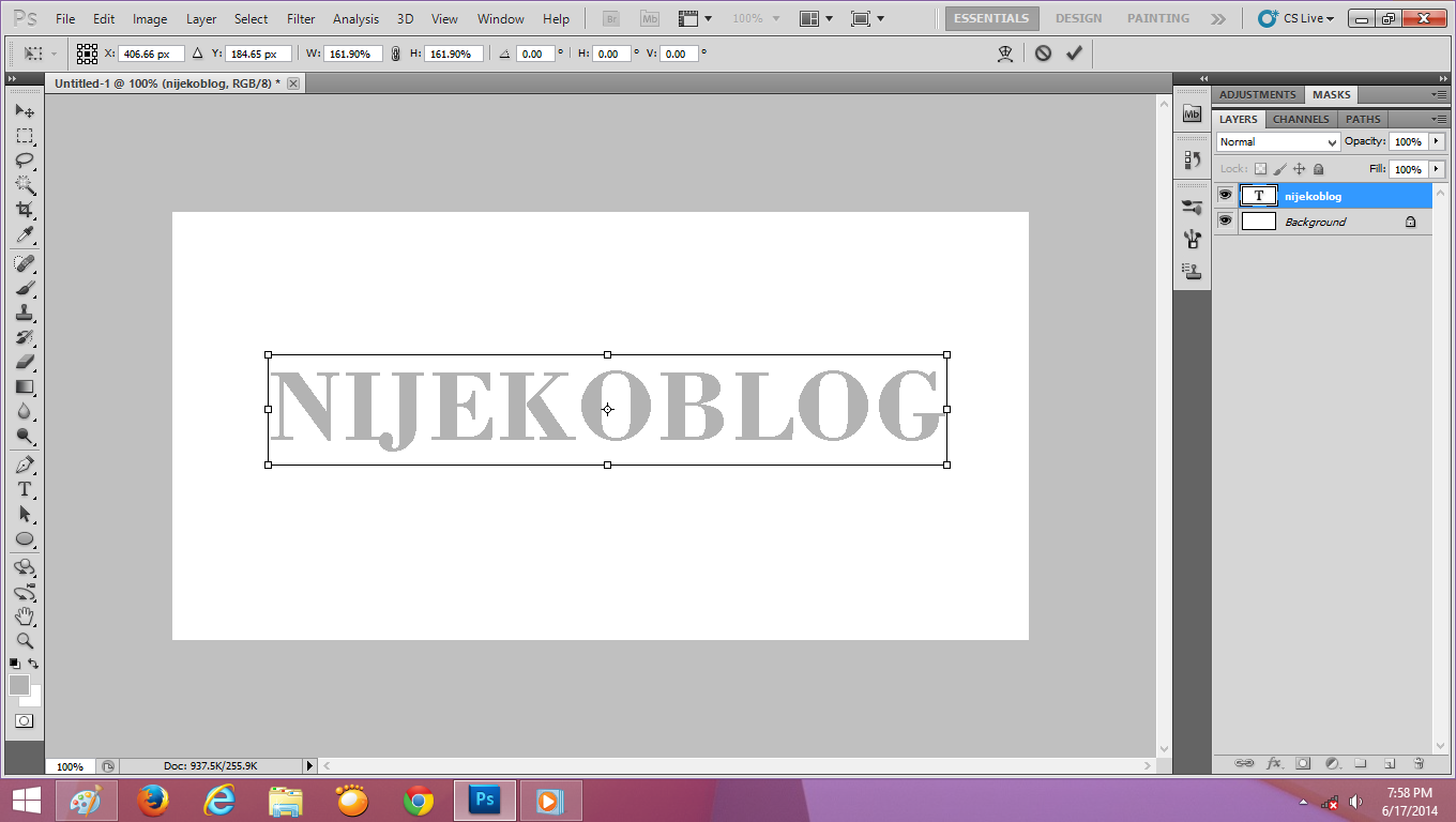 cara membuat teks dengan efek besi chrome pada Photoshop - NIJEKOblog