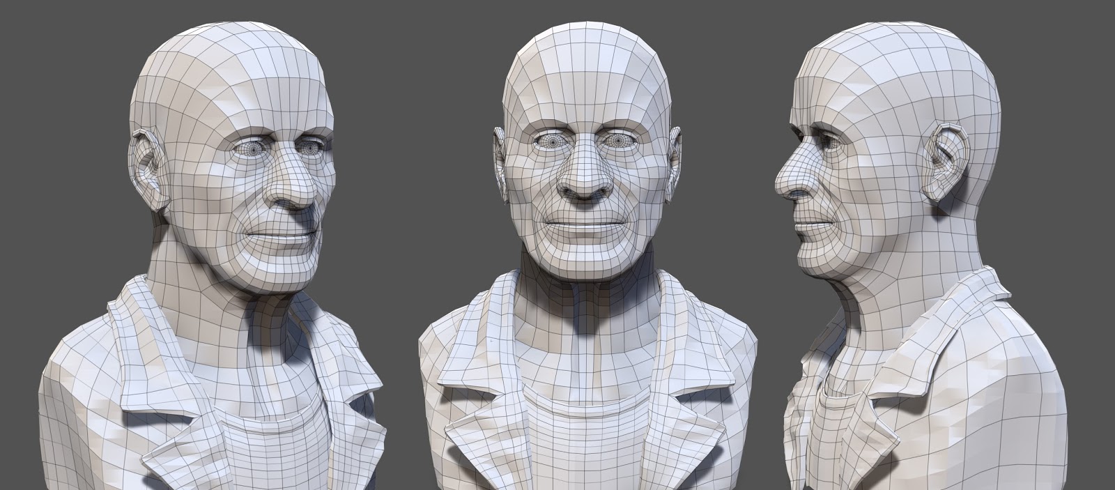 (Old man face 3d Character)Modeling and texturing in maya , zbrush and ...