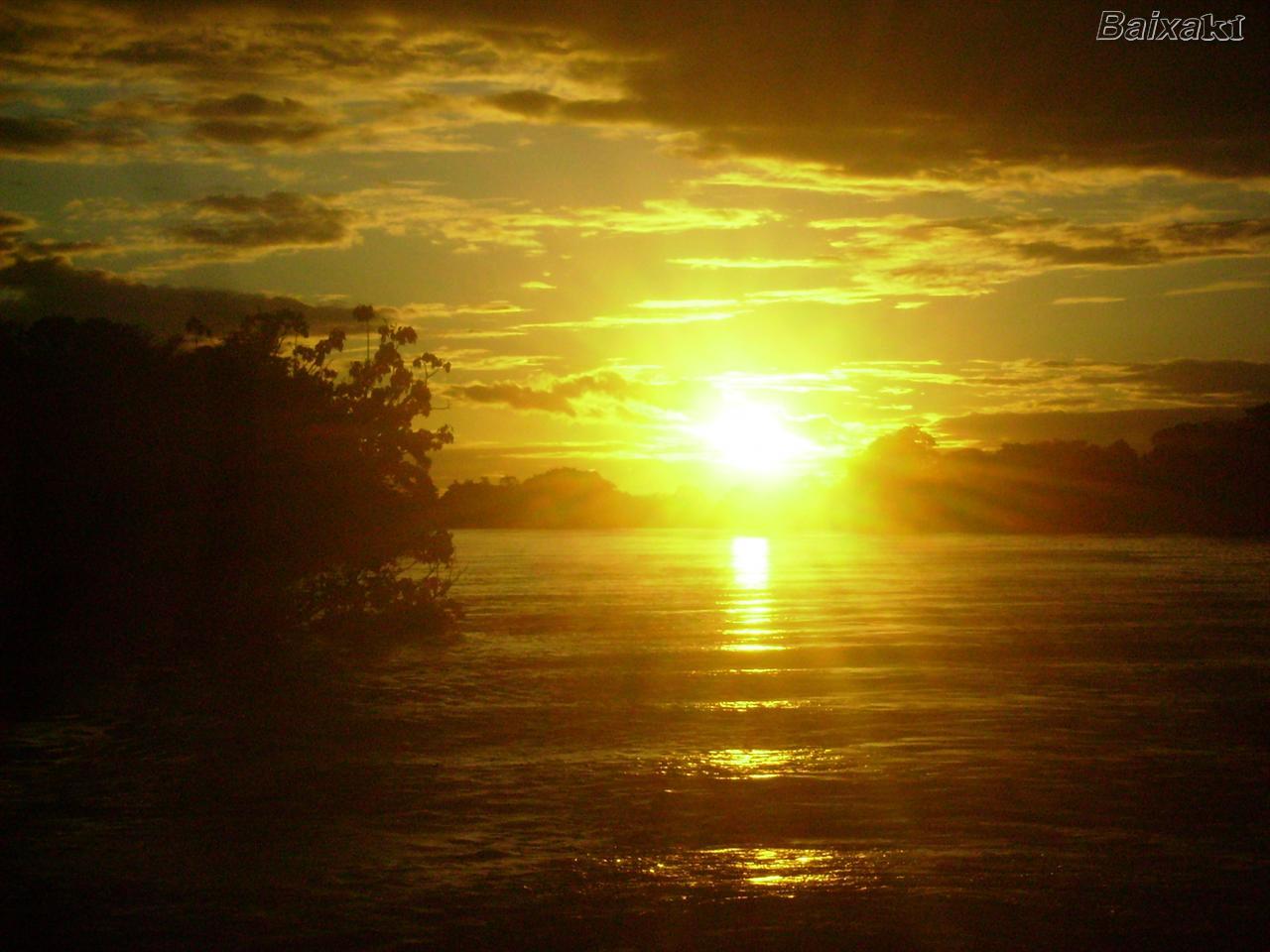PÔR DO SOL NO LAGO XIXIÁ - FARO(PA) - AMAZÔNIA ACONTECE
