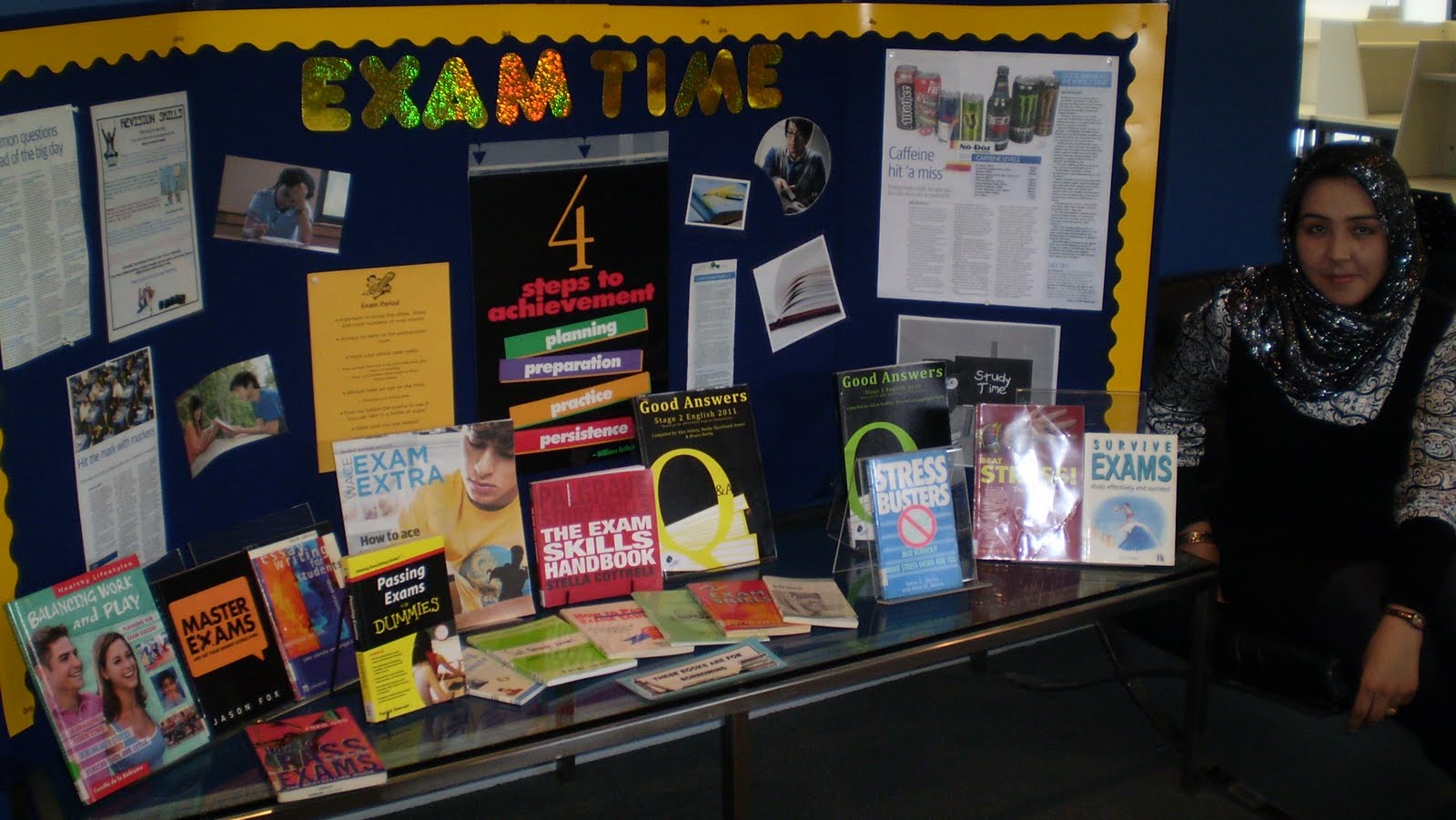 Canning College Library Displays: Exam Time