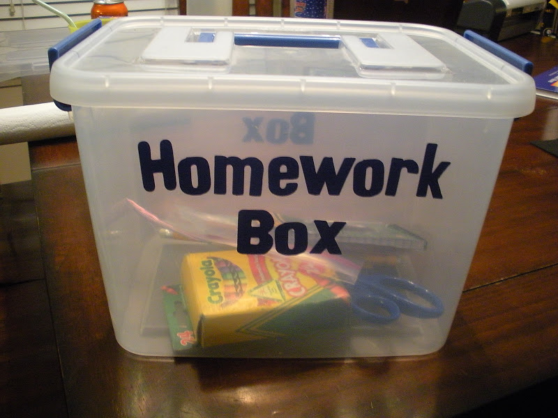Working House Mom, Wife: Homework Box