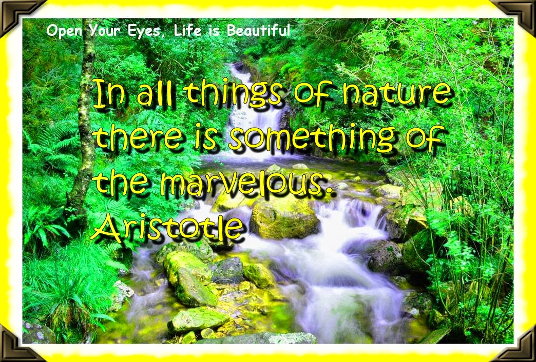Open Your Eyes. Life Is Beautiful: In all things of nature there is ...