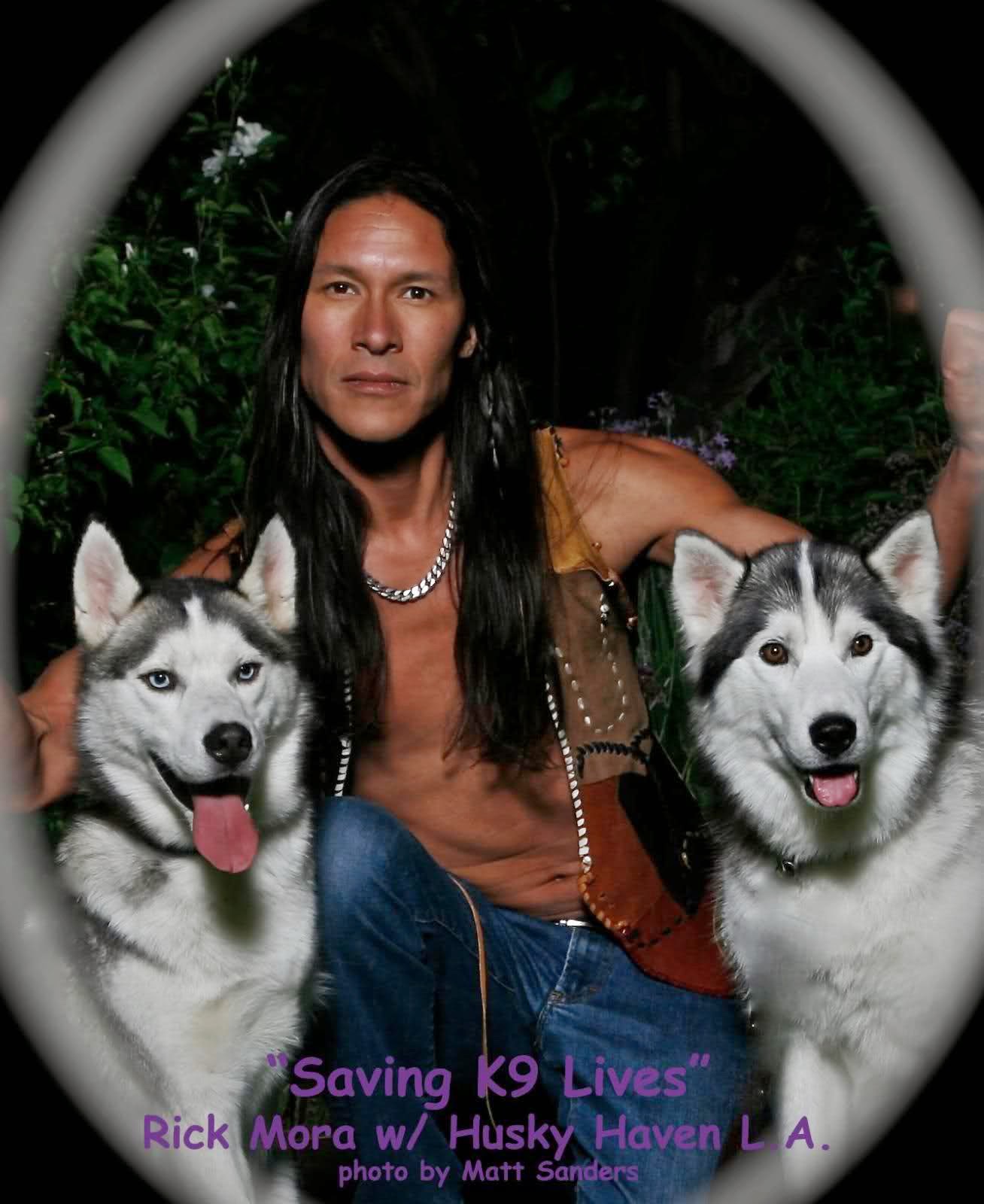 White Wolf : Native American Actor Rick Mora Helps Abandoned Huskies To ...