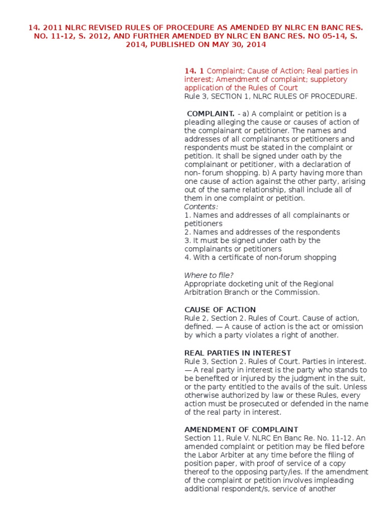 nlrc rules of procedure - philippin news collections