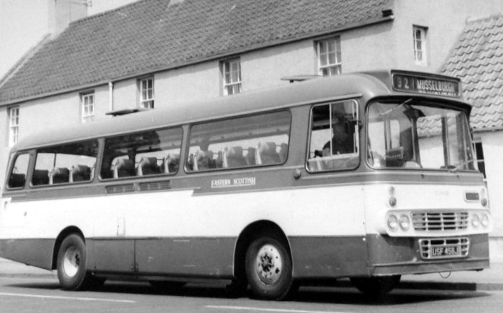 Tour Scotland: Old Photograph Passenger Bus Musselburgh Scotland