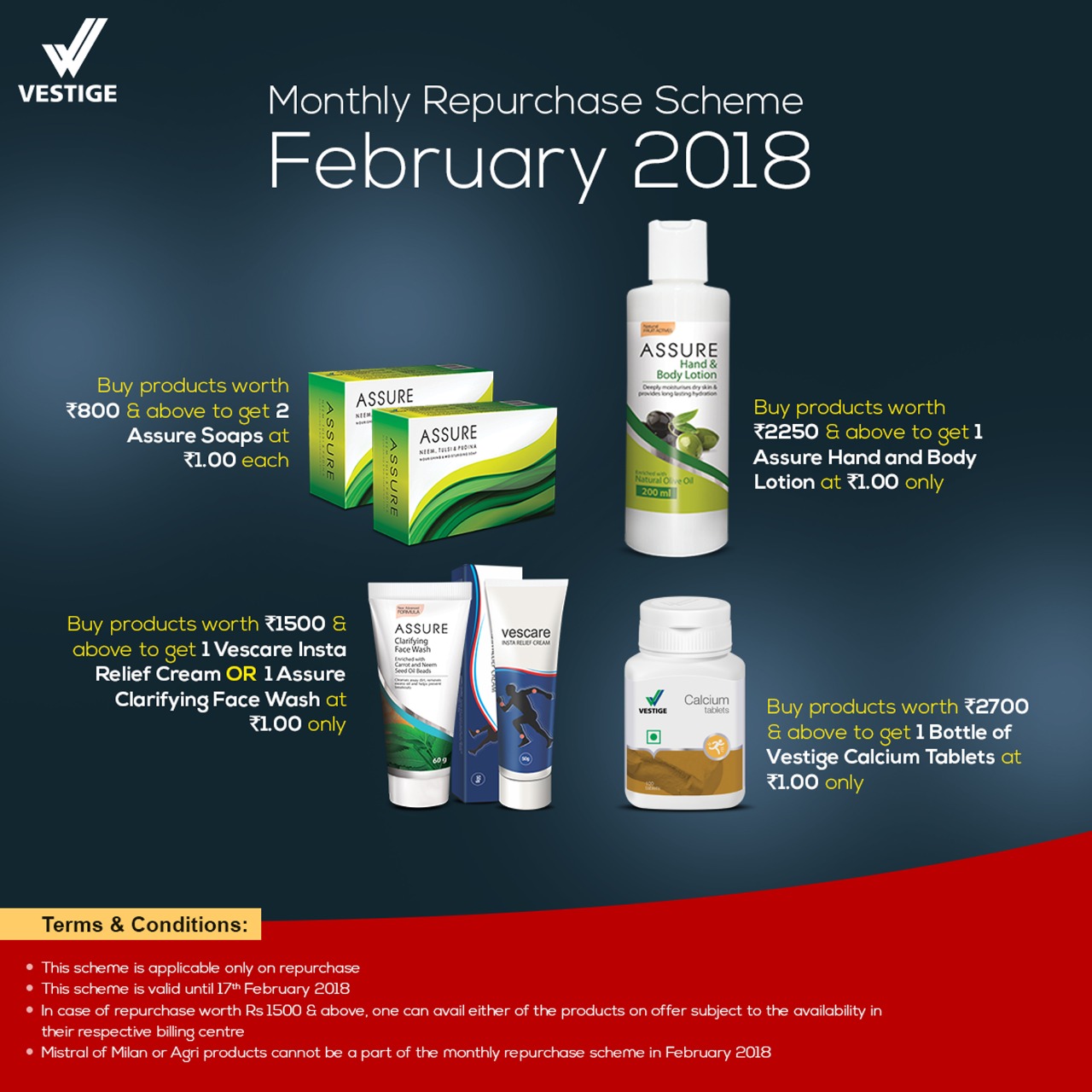 Vestige Re-Purchase Offer February 2018 for Distributors